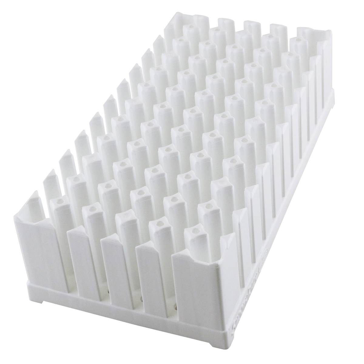 182020 - Smooth Rack, Polypropylene, Holds 72 Tubes, White, 9 1/2 x 5 x ...