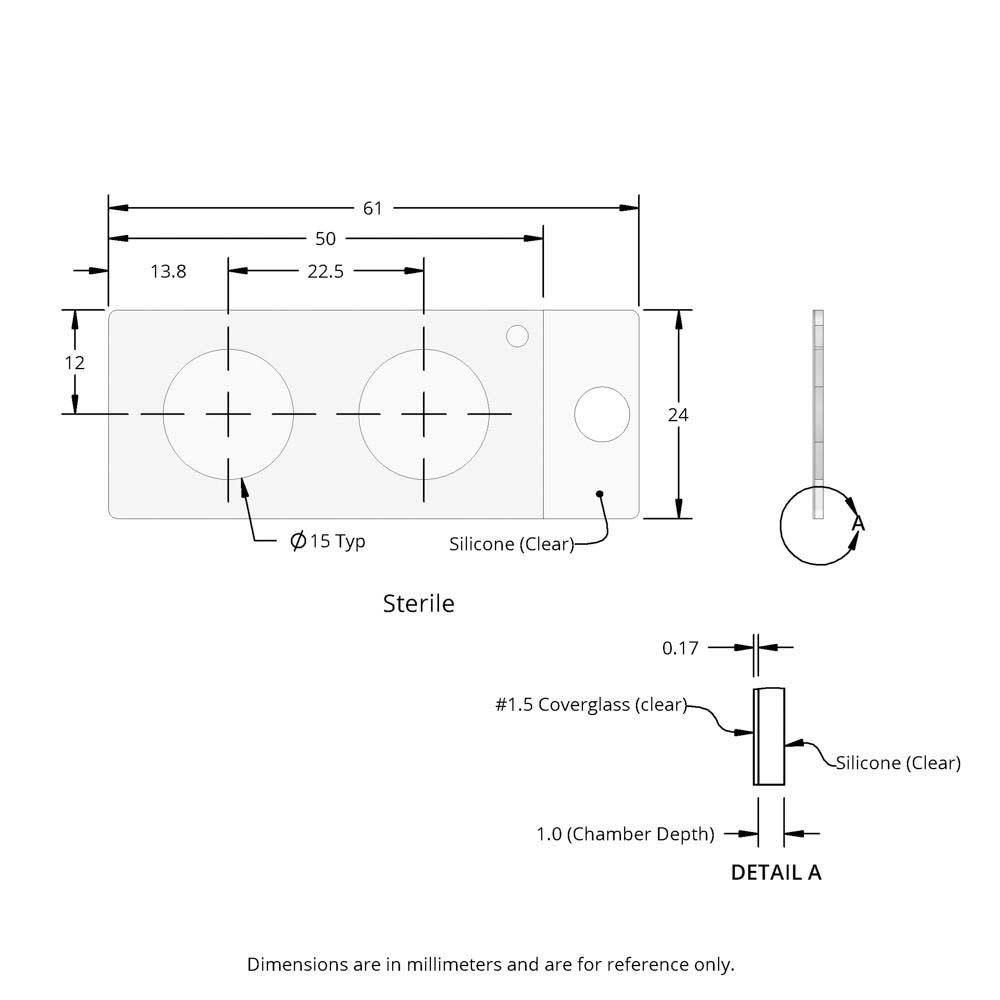 244200 - Chambered Coverslips, 2 Wells, 15mm Diameter, 1.0mm Depth ...