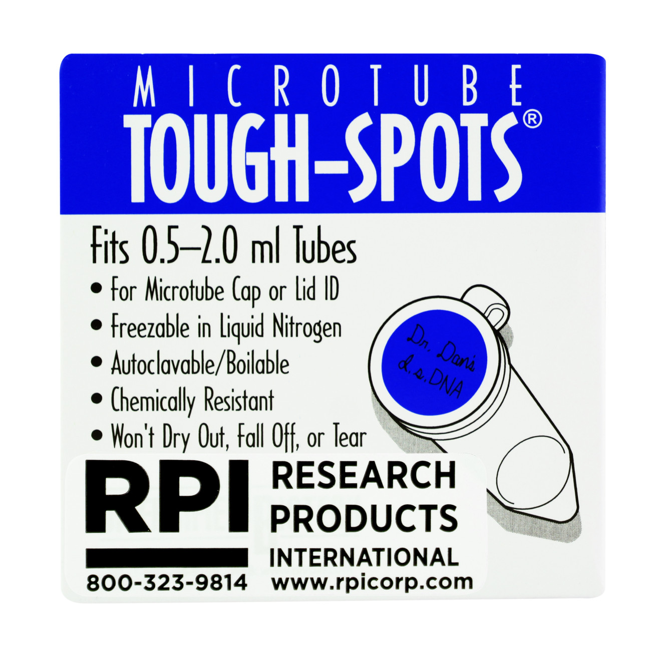 247106B - Tough-Spots, 3/8 Inch Diameter for 0.5-2.0ml Tubes, Blue ...