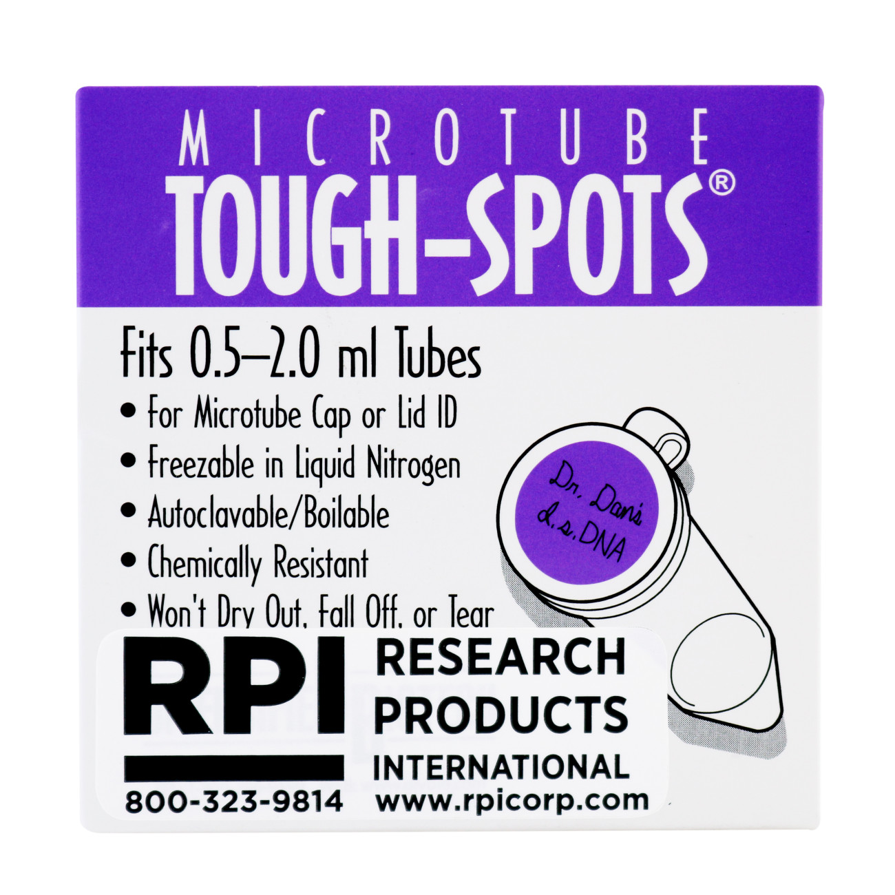 247106L - Tough-Spots, 3/8 Inch Diameter for 0.5-2.0ml Tubes, Lavender ...