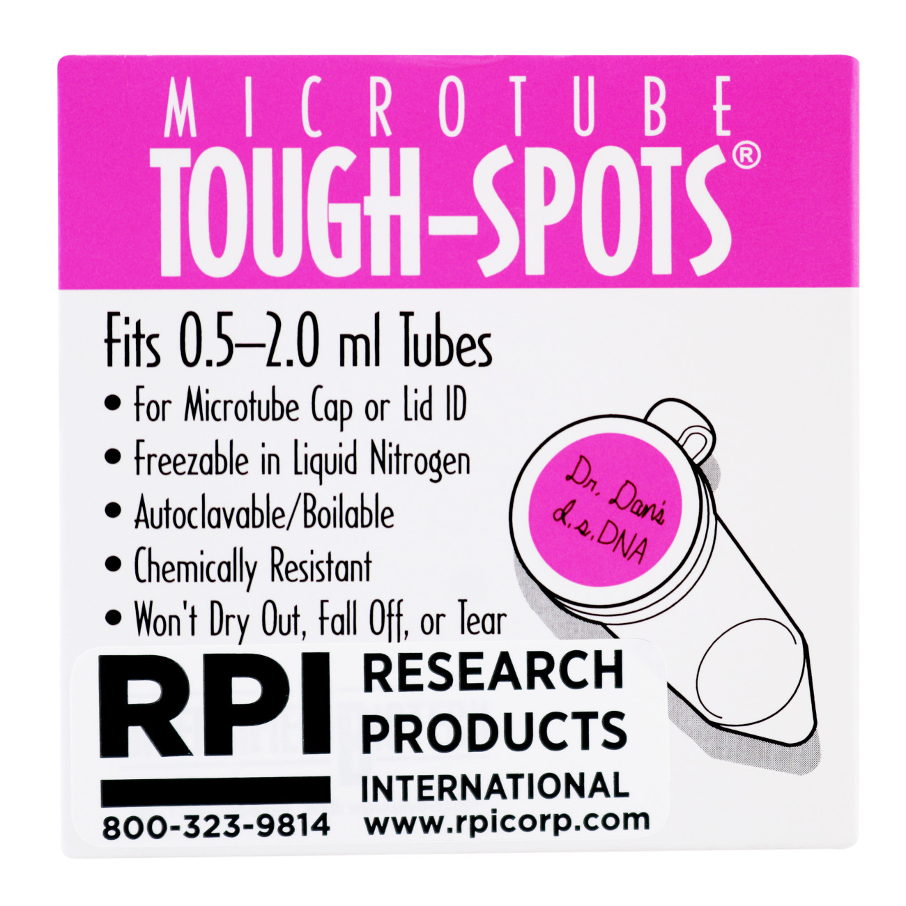 247106P - Tough-Spots, 3/8 Inch Diameter for 0.5-2.0ml Tubes, Pink ...