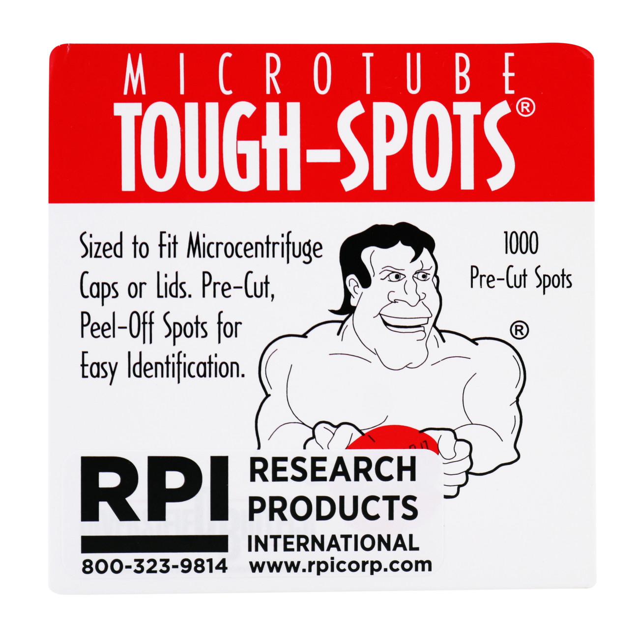 247106R - Tough-Spots, 3/8 Inch Diameter for 0.5-2.0ml Tubes, Red ...