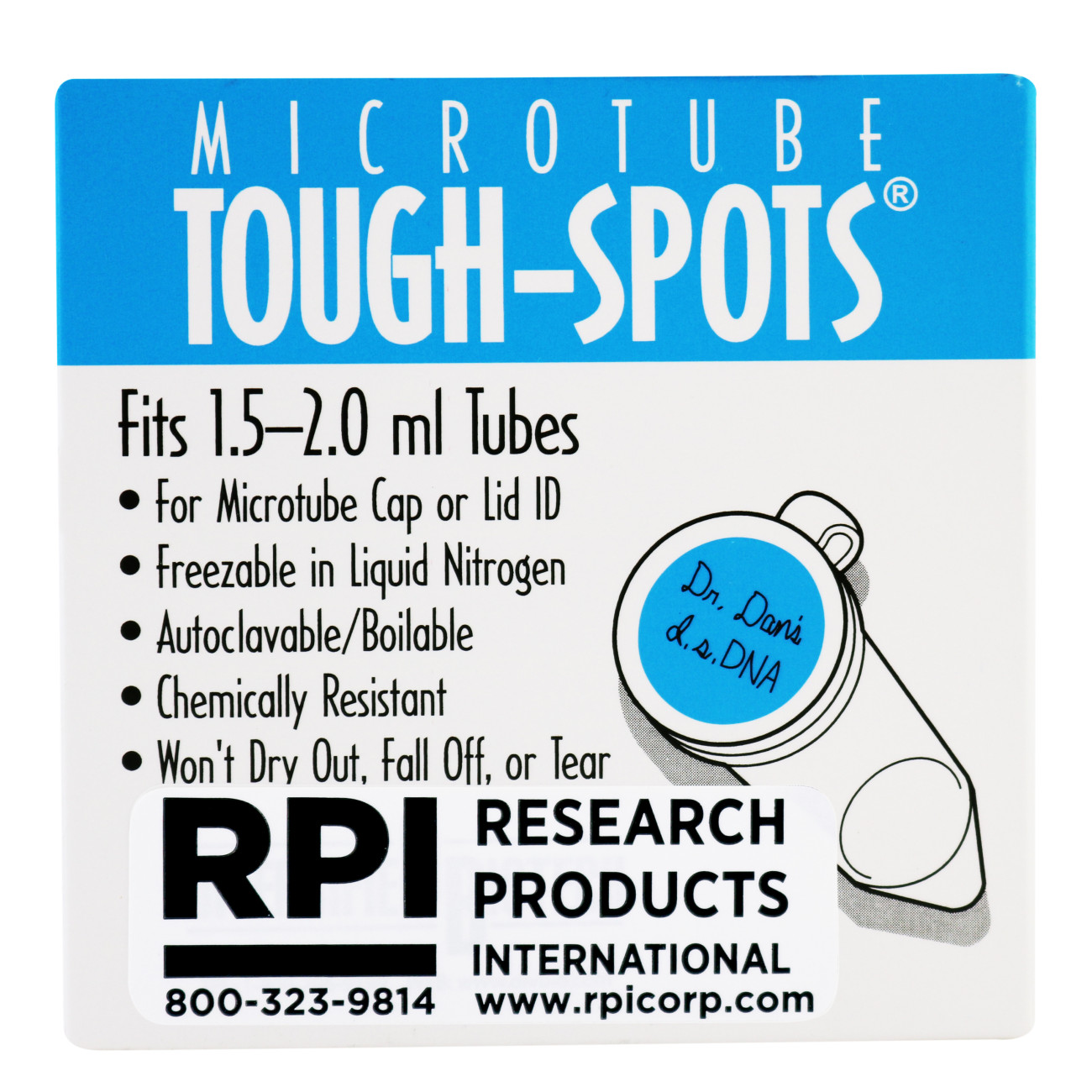 247129B - Tough-Spots, 1/2 Inch Diameter for 1.5-2.0ml Tubes, Blue ...