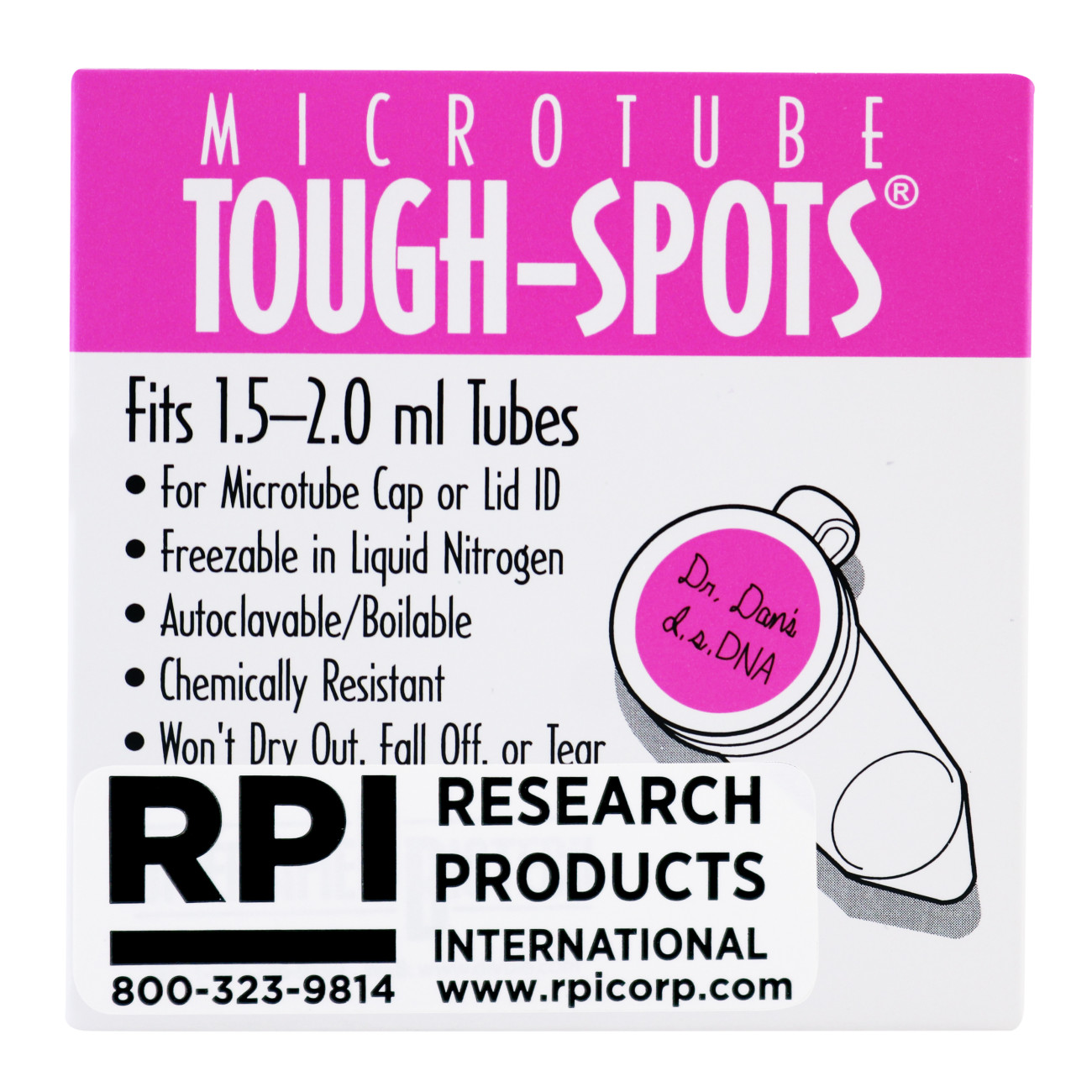 247129P - Tough-Spots, 1/2 Inch Diameter for 1.5-2.0ml Tubes, Pink ...