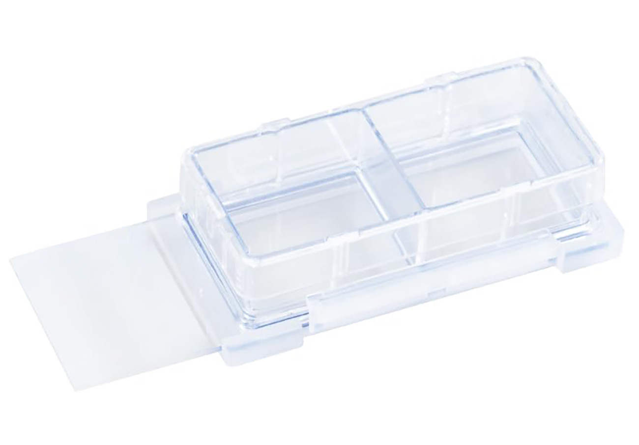 247211 - CELL CULTURE SLIDE, 2 WELLS, PS FRAME, GLASS SLIDE, PP HOLDER ...