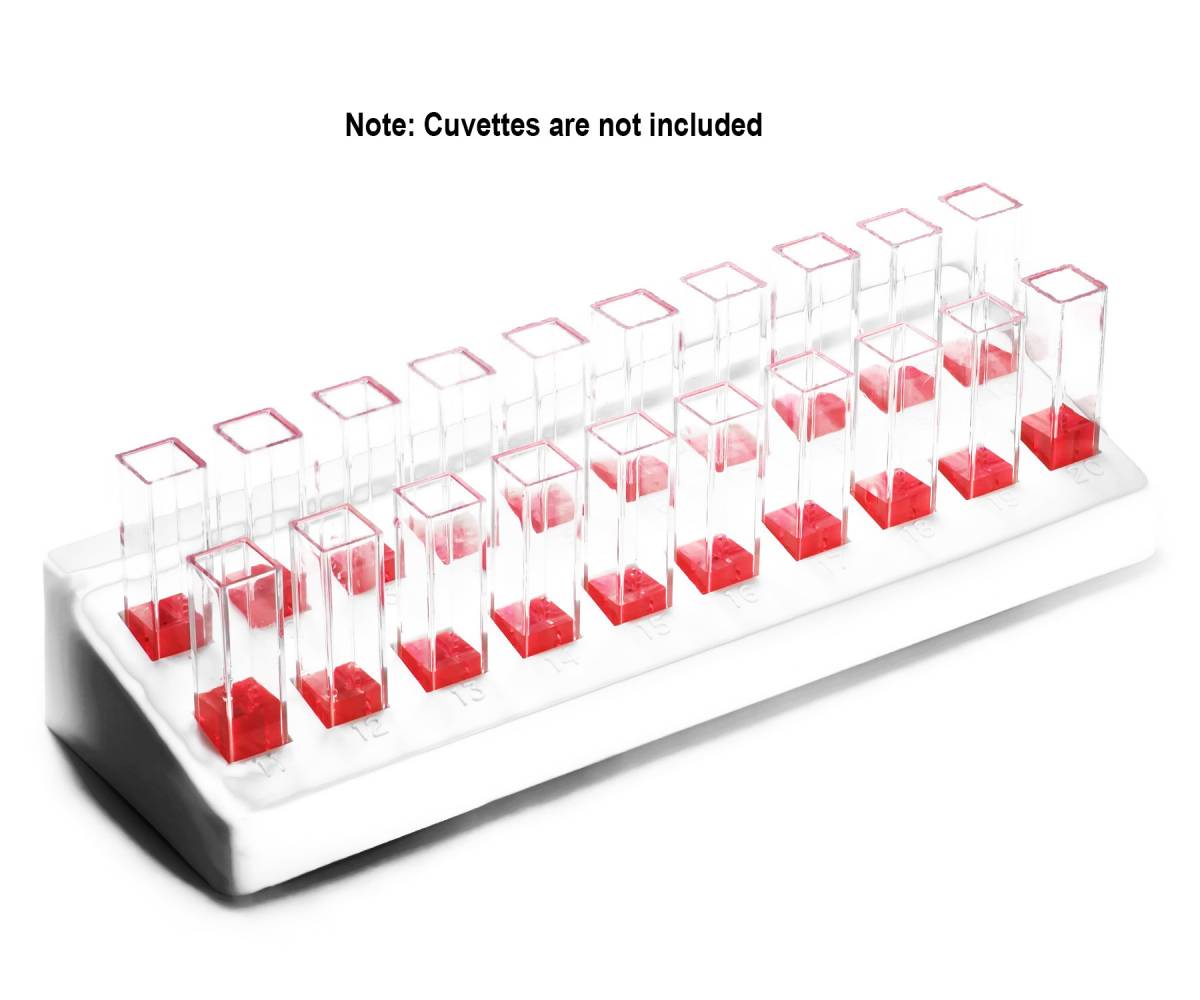 249003 - Spectro Cuvette Rack, Holds 20 10 mm Cells, Polypropylene