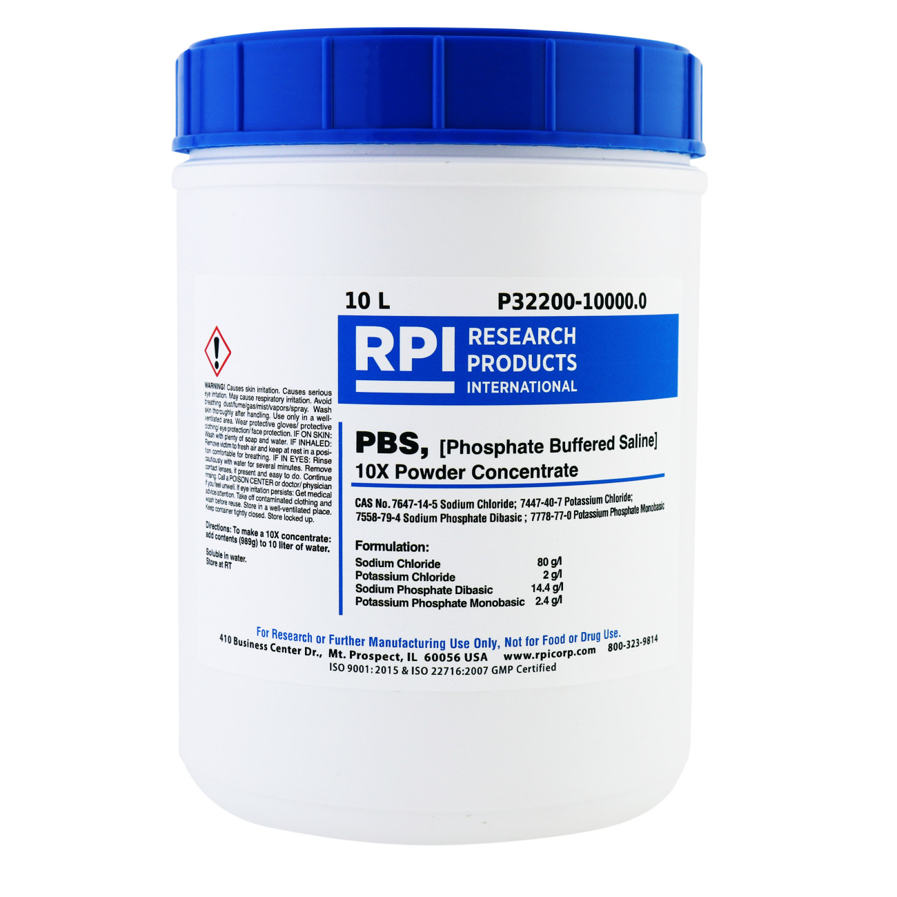 P32200 10000 0 PBS Phosphate Buffered Saline 10X Powder
