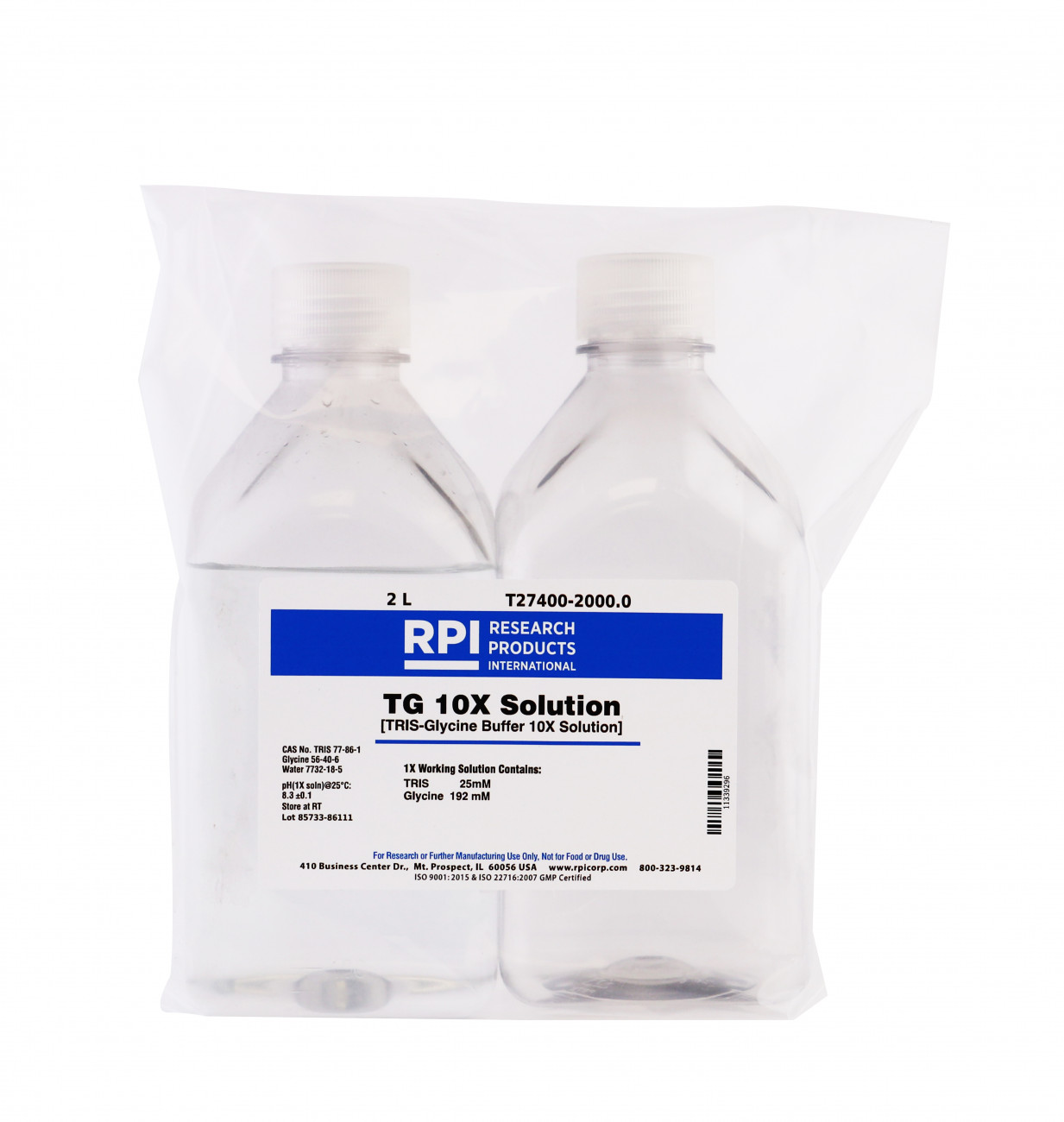 T27400-2000.0 - TG 10X Solution [TRIS-Glycine Buffer 10X Solution], 2 Liter