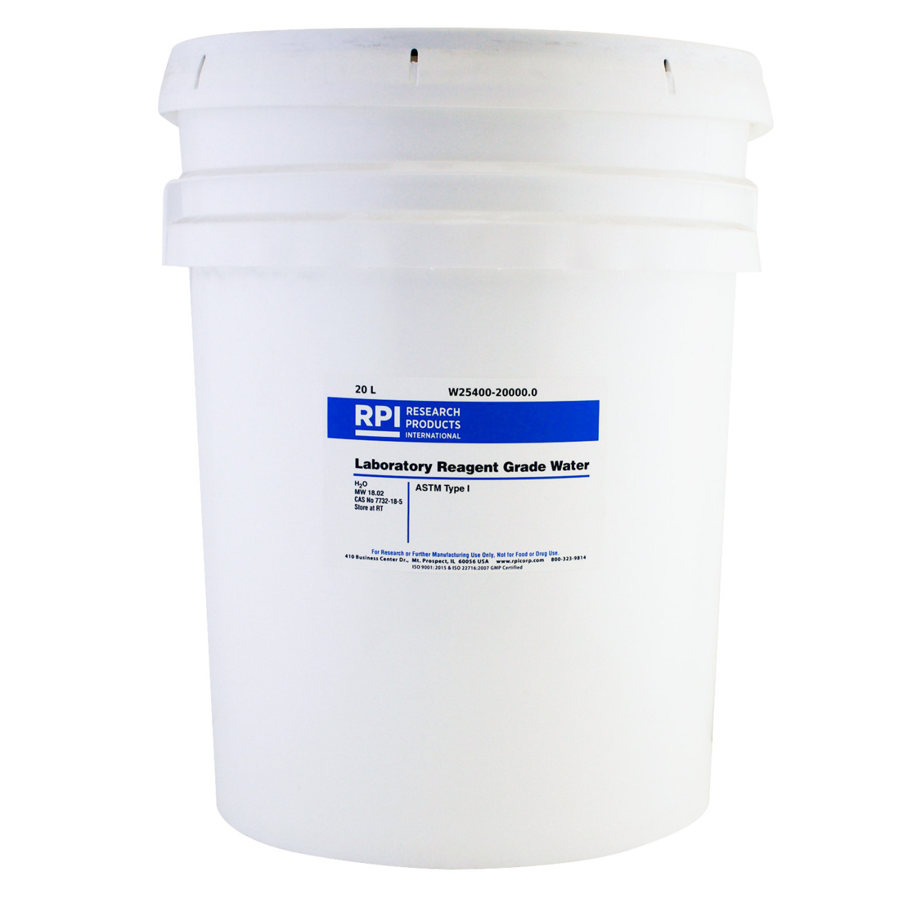 W25400-20000.0 - Laboratory Reagent Grade Water ASTM Type l, 20 Liters