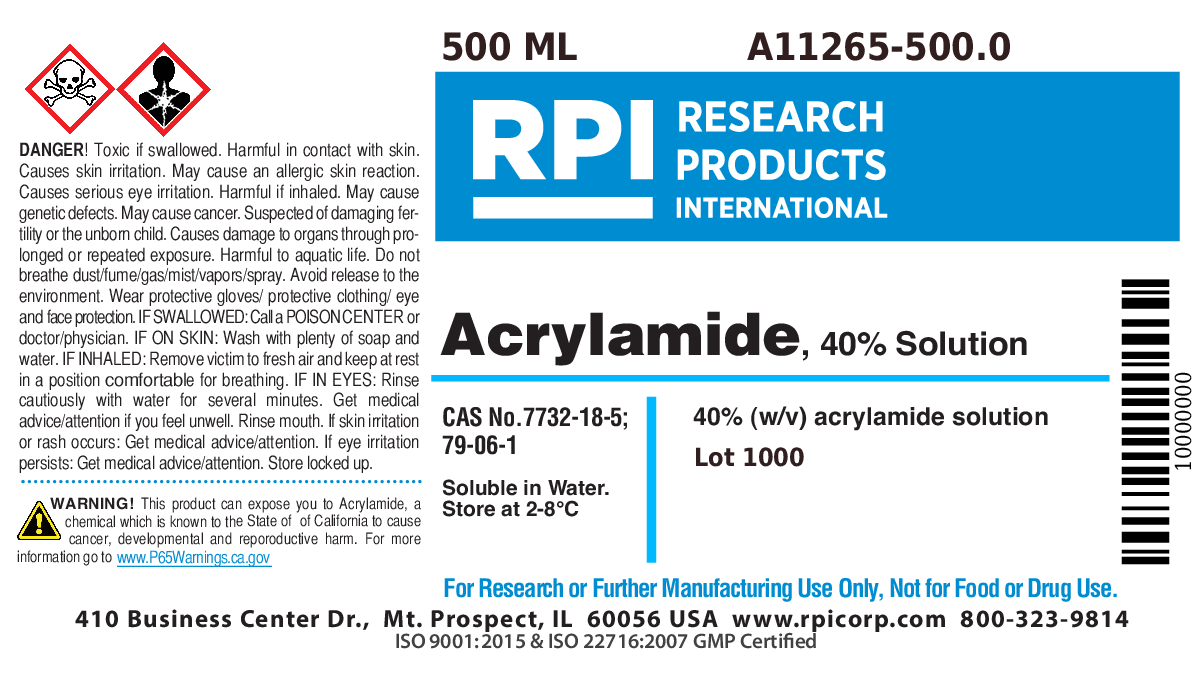 A11265-500.0 - Acrylamide, 40% Solution, 500 Milliliters