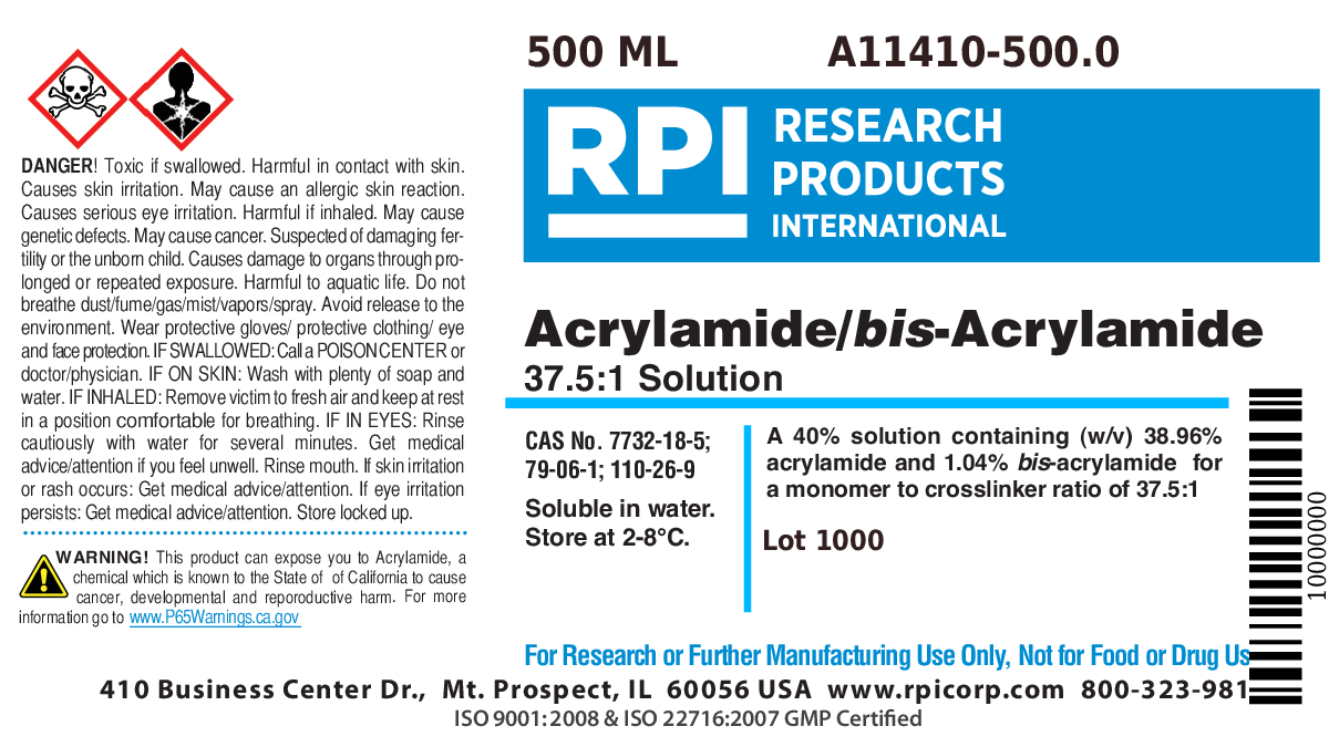 A11410-500.0 - Acrylamide/bis-Acrylamide, 37.5:1 Ratio Solution, 500 ...
