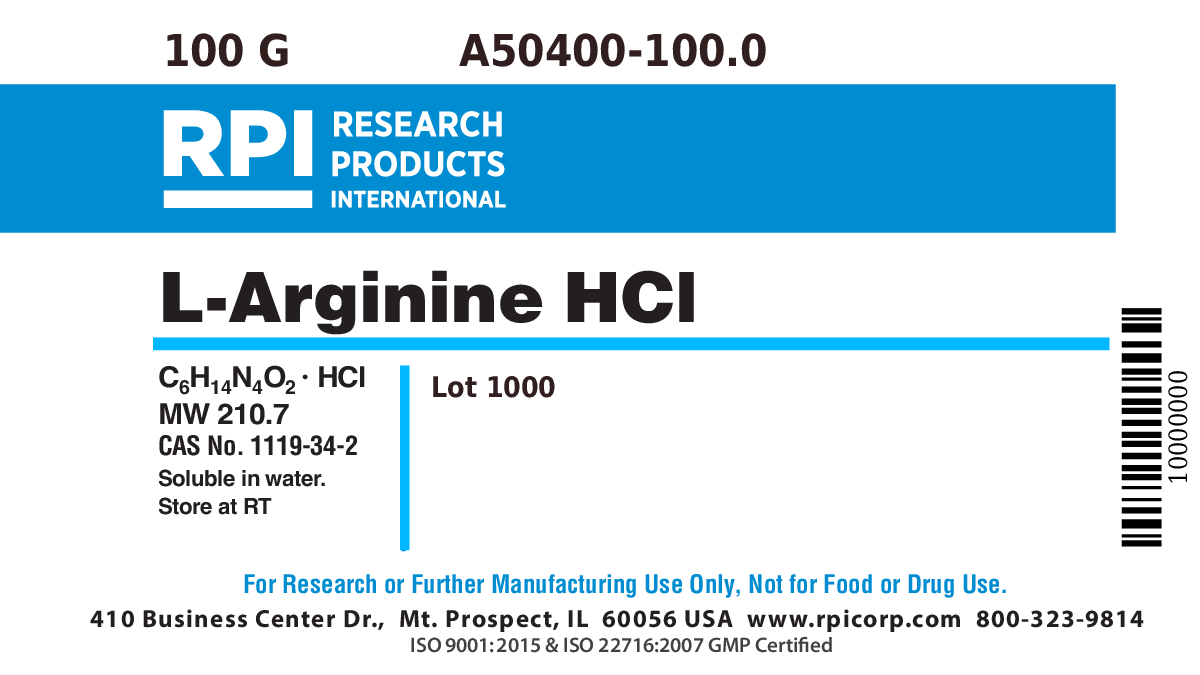 A50400-100.0 - L-Arginine Monohydrochloride, 100 Grams