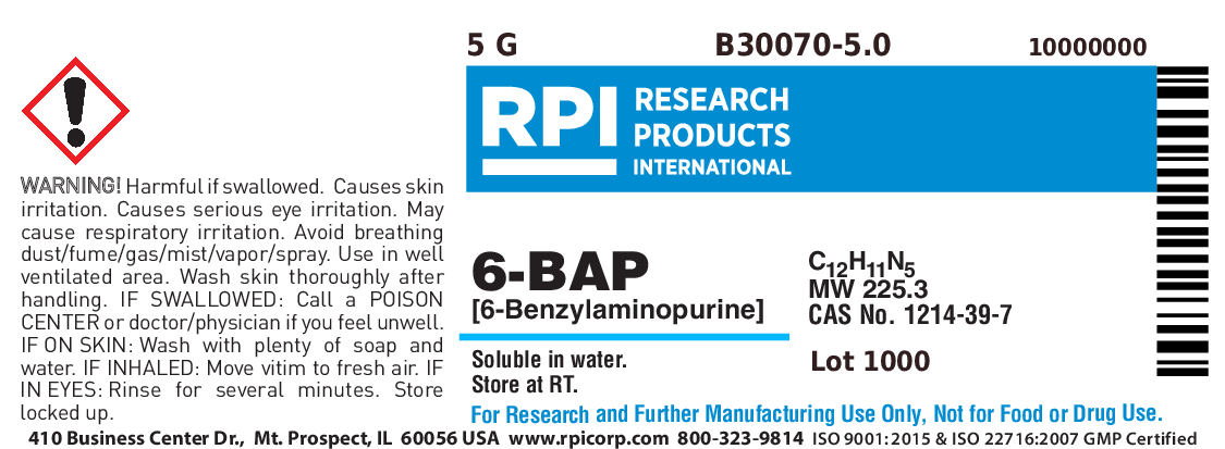 B30070-5.0 - 6-BAP [6-Benzylaminopurine], 5 Grams