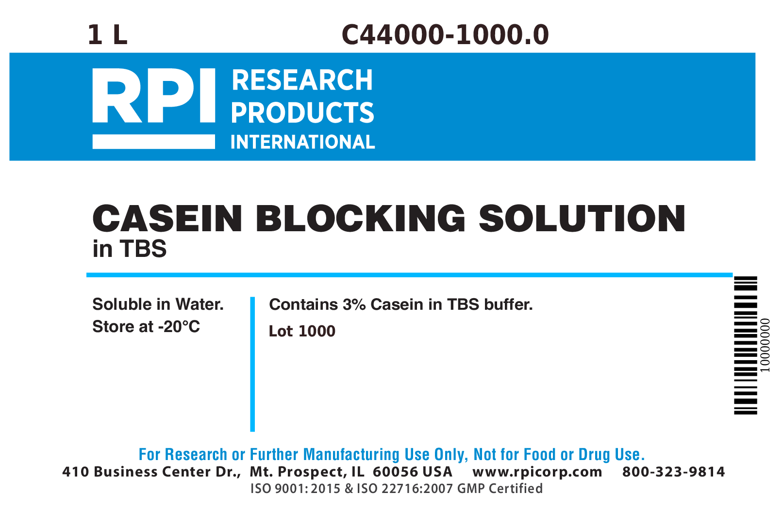 C44000-1000.0 - Casein Blocking Solution in TBS, 1 Liter