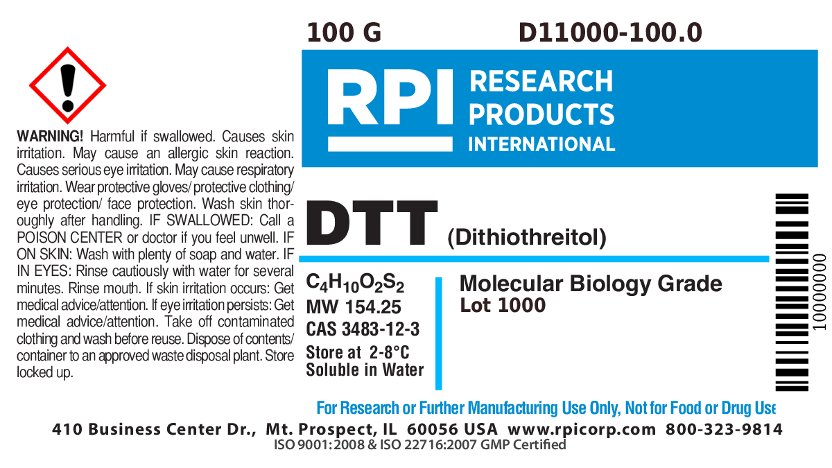 D11000-100.0 - DTT [DL-Dithiothreitol] (Cleland's Reagent)], 100 Grams