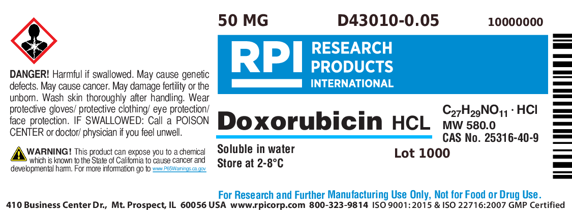 D43010-0.05 - Doxorubicin Hydrochloride, Powder, 50 Milligrams