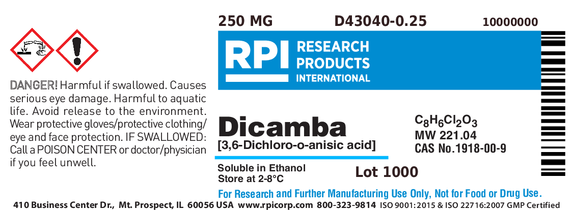 D43040-0.25 - Dicamba [3,6-Dichloro-o-anisic acid], 250 Milligrams