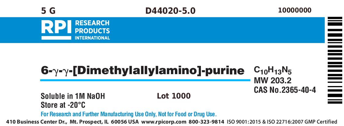 D44020-5.0 - 6-y-y-[Dimethylallylamino]-Purine, 5 Grams