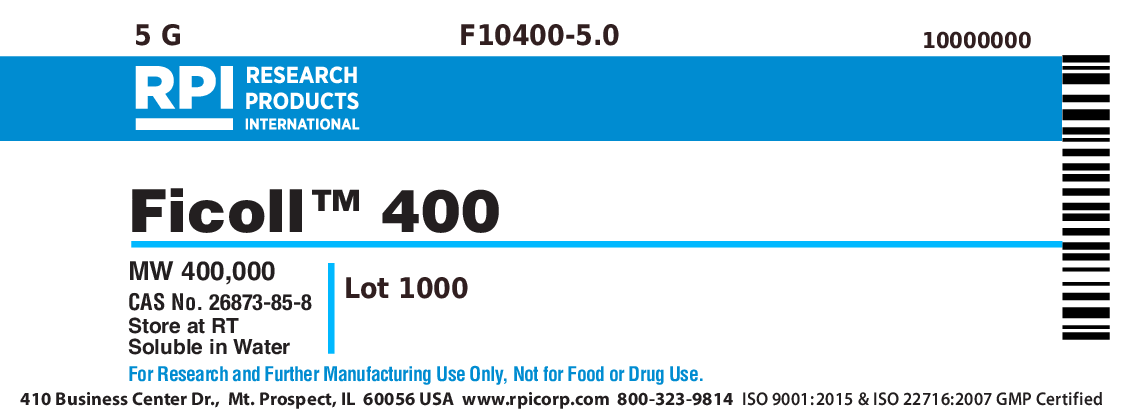 F10400-5.0 - Ficoll 400 [Polysucrose 400], 5 Grams