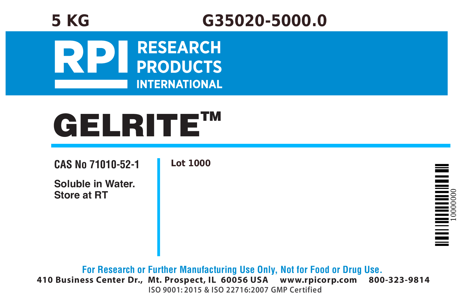 G35020-5000.0 - Gelrite, 5 Kilograms