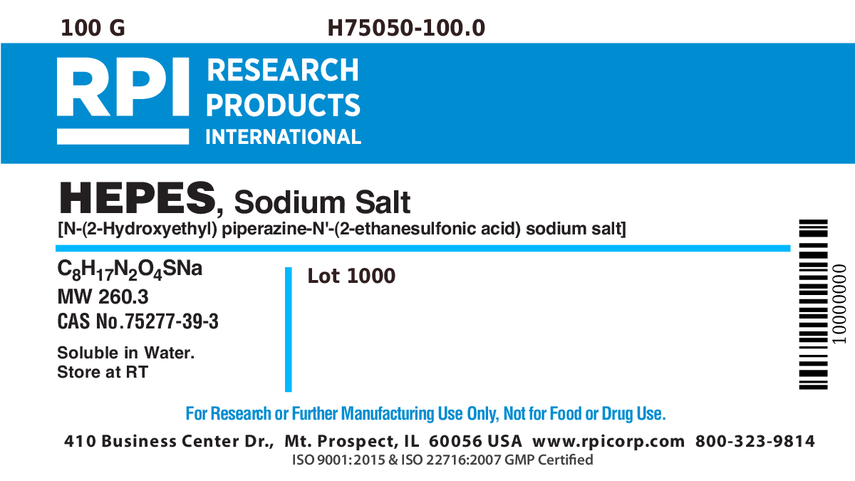 H75050-100.0 - HEPES, Sodium Salt [N-(2-Hydroxyethyl) piperazine-N'-(2 ...