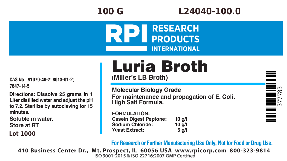 L24040-100.0 - Luria Broth, High Salt Formula, Powder [Miller's LB ...