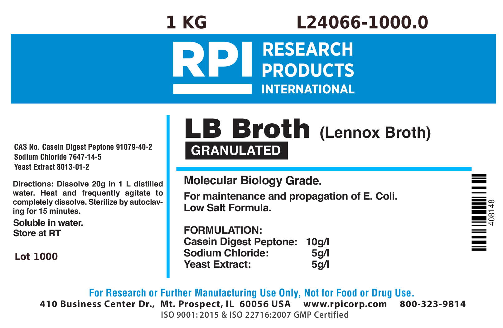 L24066-1000.0 - LB Broth [Lennox] Granulated, 1 Kilogram