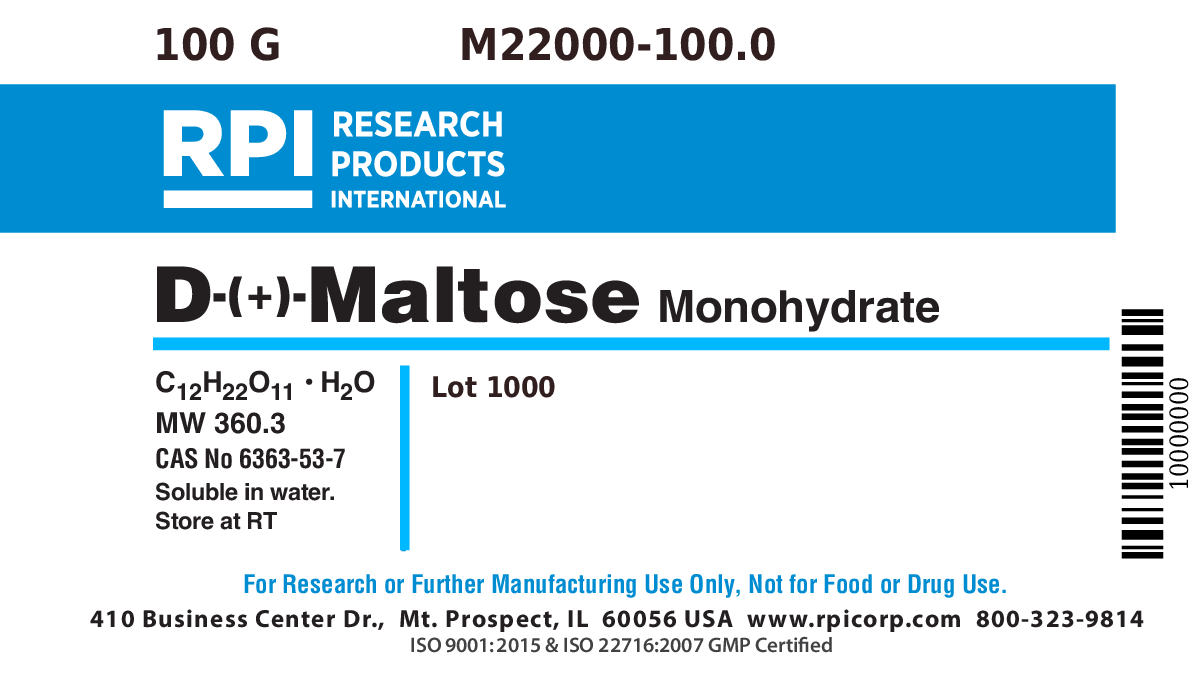 M22000-100.0 - D-(+)-Maltose Monohydrate, 100 Grams