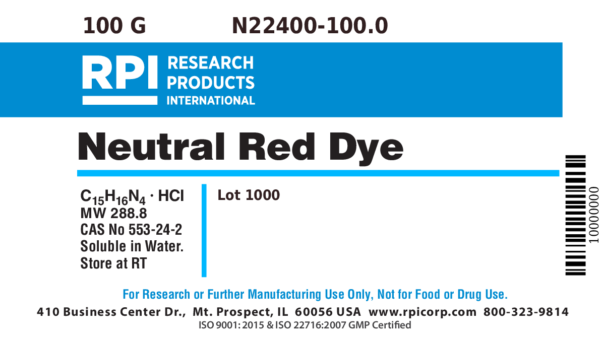 N22400-100.0 - Neutral Red Dye, 100 Grams