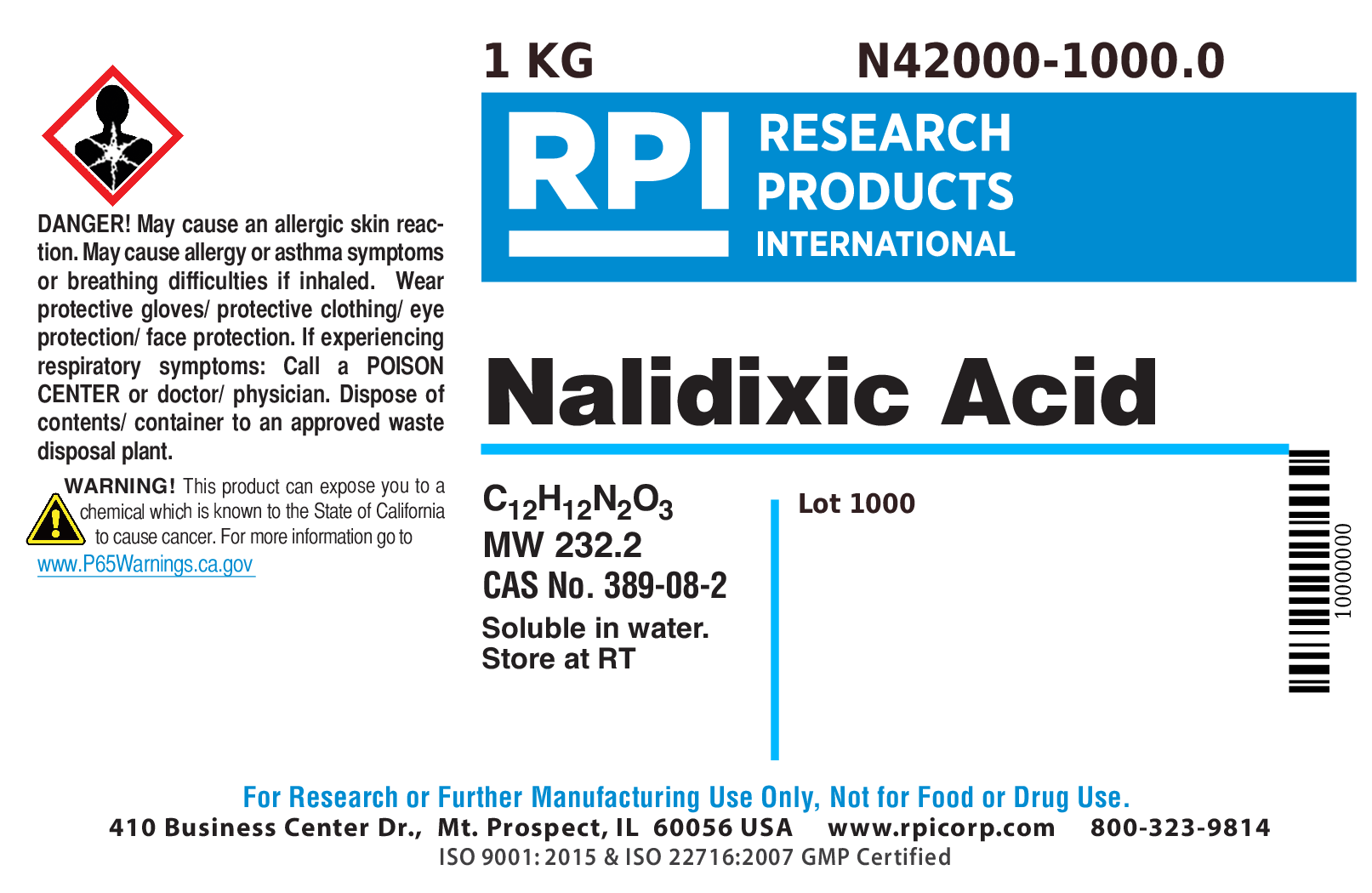 N42000-1000.0 - Nalidixic Acid, 1 Kilogram