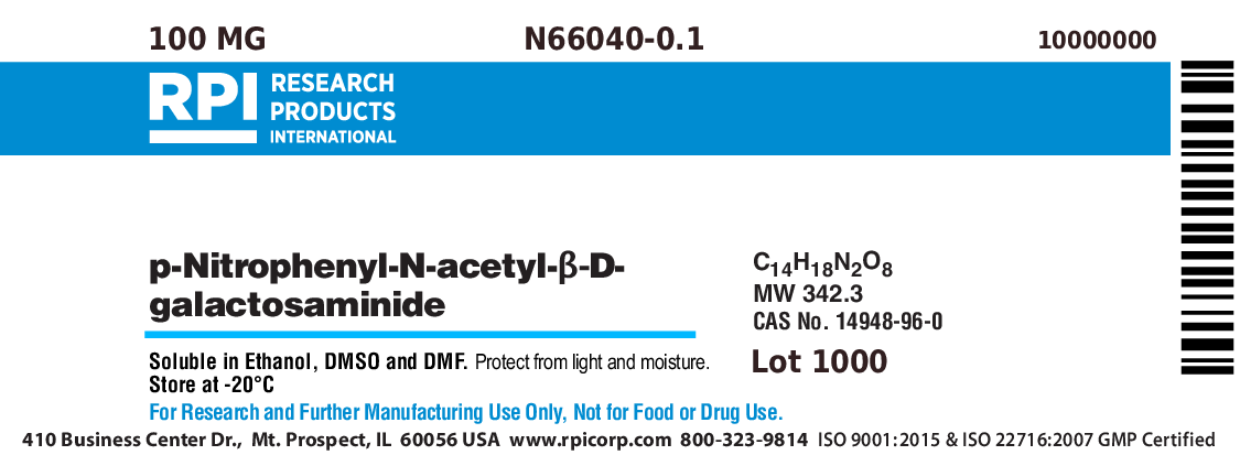 N66040-0.1 - p-Nitrophenyl-N-acetyl-B-D-galactosaminide, 100 Milligrams