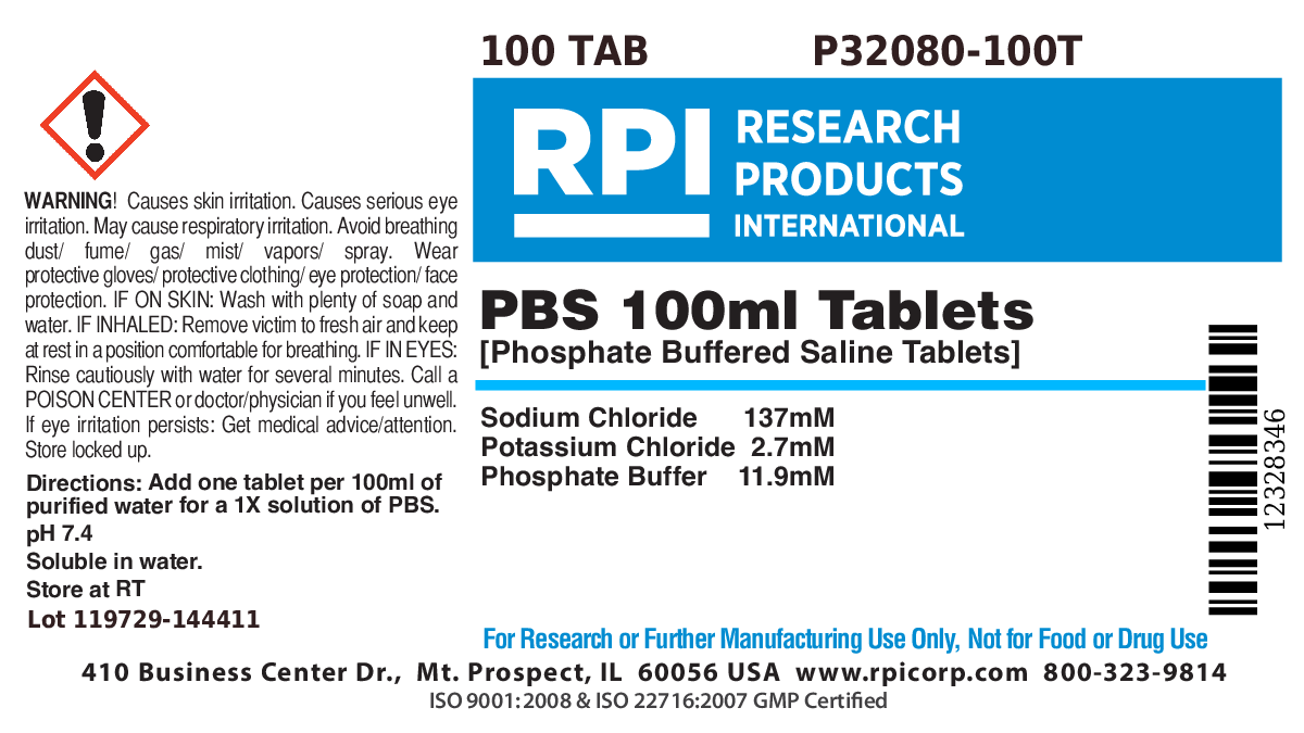 P32080-100T - PBS [Phosphate Buffered Saline] 100 ml Tablets, 100 ...