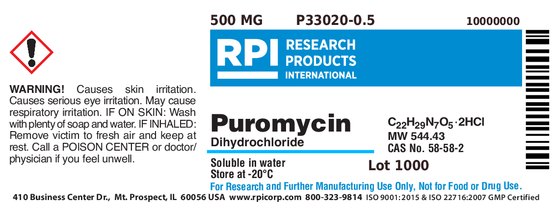 P33020-0.5 - Puromycin Dihydrochloride, 500 Milligrams