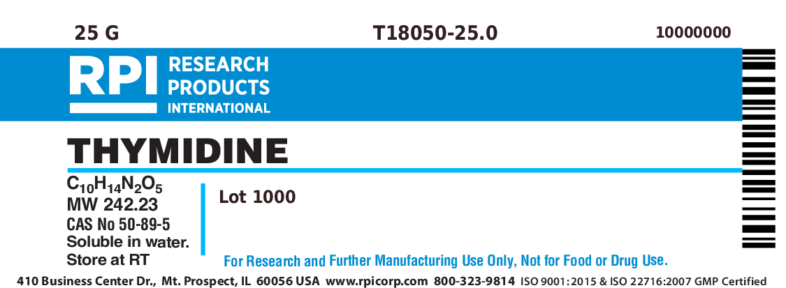T18050-25.0 - Thymidine [Thymine deoxyriboside], 25 Grams
