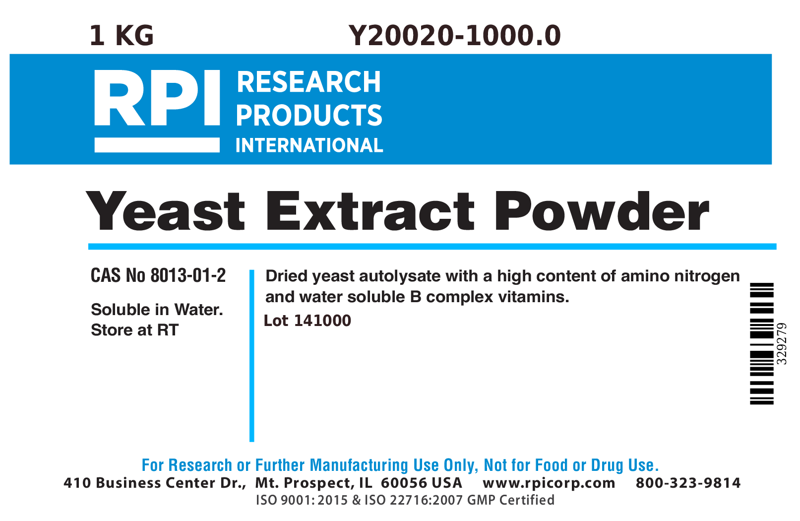 Y20020-1000.0 - Yeast Extract, Powder, 1 Kilogram