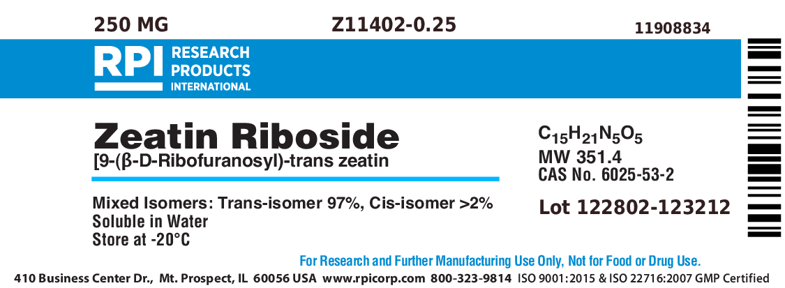 Z11402-0.25 - Zeatin Riboside [9-(B-D-Ribofuranosyl)-Trans-Zeatin], 250 ...