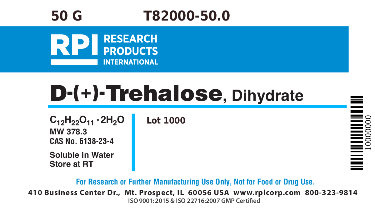 T82000-50.0 - D-(+)-Trehalose Dihydrate, 50 Grams