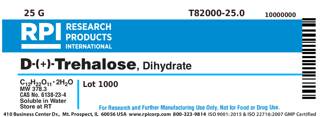 T82000-25.0 - D-(+)-Trehalose Dihydrate, 25 Grams
