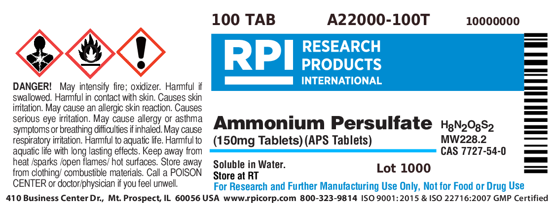 A22000-100T - Ammonium Persulfate 150mg Tablets [APS], 100 Tablets