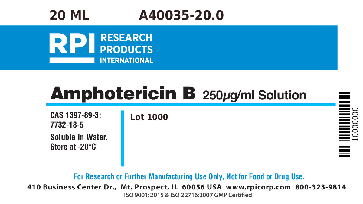 A40035-20.0 - Amphotericin B 250µg/ml Solution, 20 Milliliters