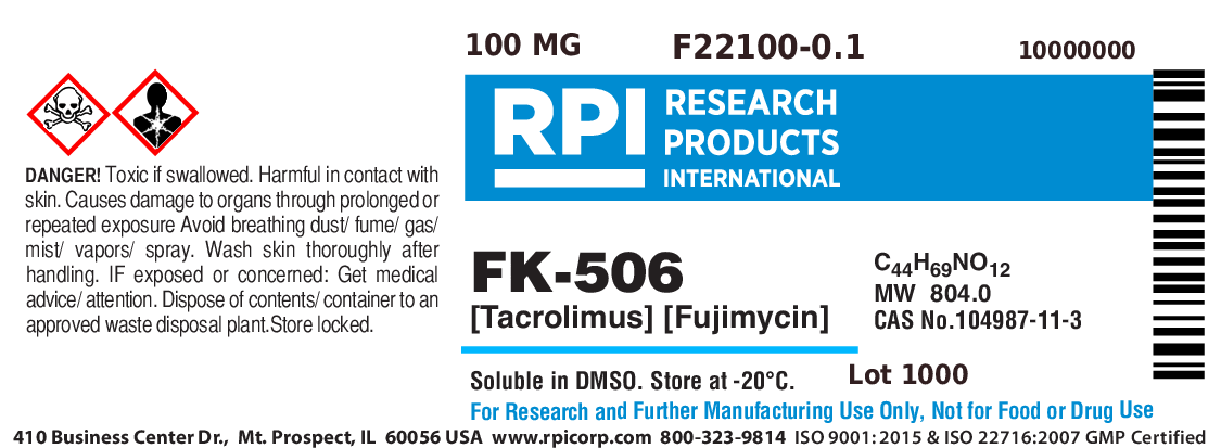 F22100-0.1 - FK-506 [Tacrolimus] [Fujimycin], 100 Milligrams