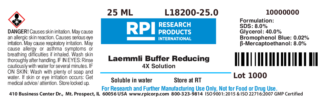 L18200-25.0 - Laemmli Buffer Reducing, 4X Solution, 25 Milliliters