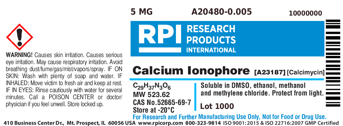 A20480-0.005 - A23187 [Calcium Ionophore][Calcimycin], 5 Milligrams