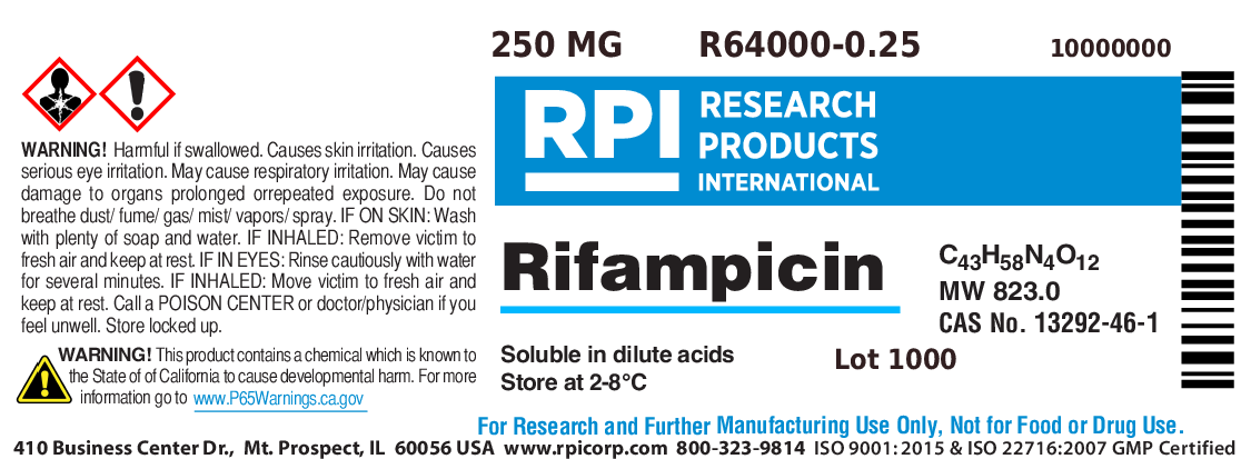 R64000-0.25 - Rifampicin, 250 Milligrams
