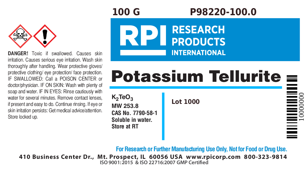 P98220-100.0 - Potassium Tellurite, 100 Grams
