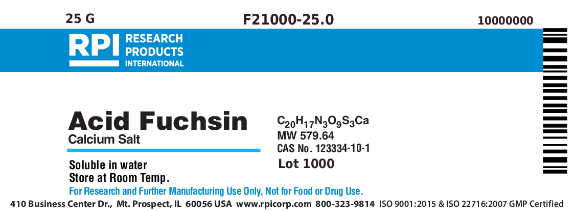 F21000-25.0 - Acid Fuchsin Calcium Salt, 25 Grams