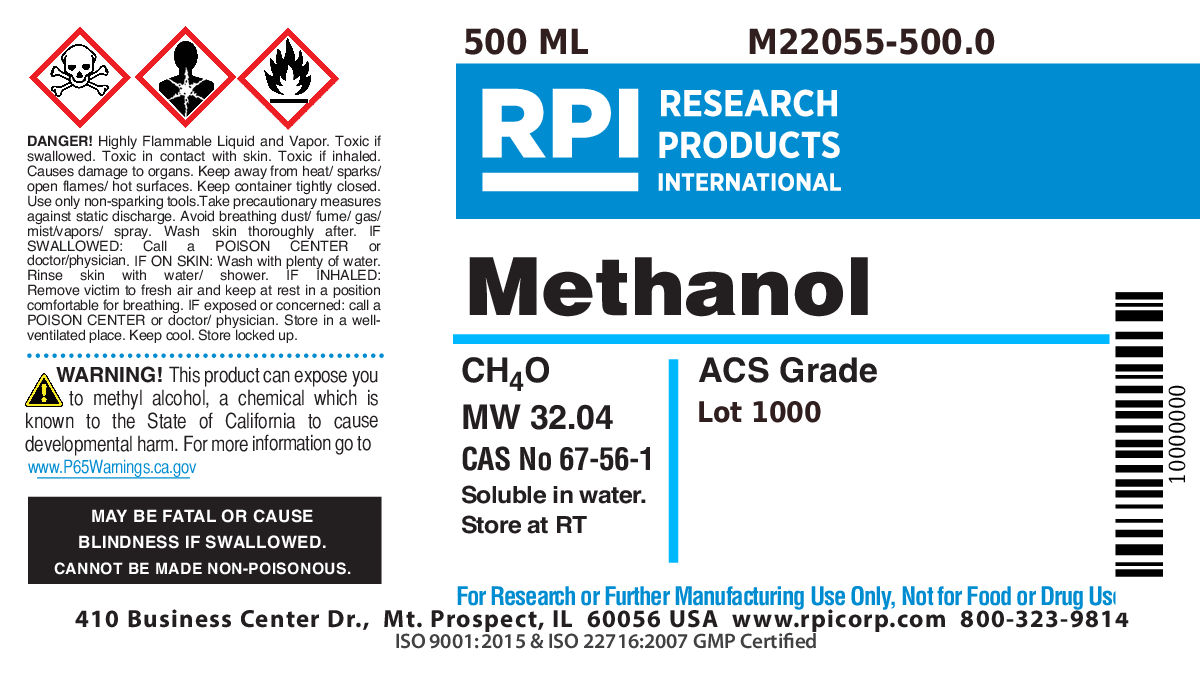 M22055-500.0 - Methanol, ACS Grade, 500 Milliliters