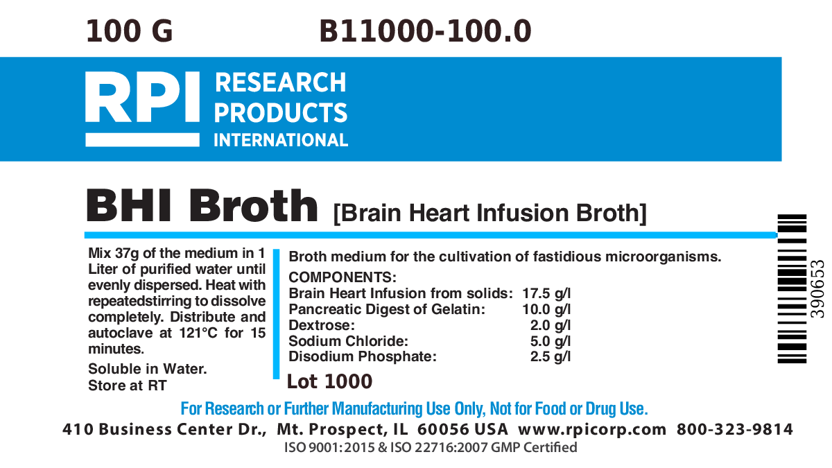 B11000-100.0 - BHI Broth [Brain Heart Infusion Broth], 100 Grams