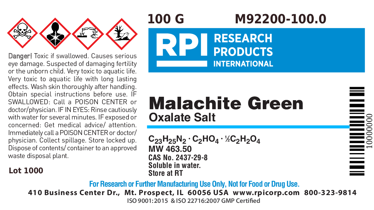 M92200-100.0 - Malachite Green, Oxalate Salt, 100 Grams