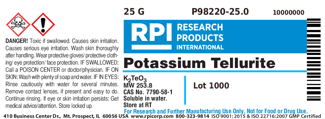 P98220-25.0 - Potassium Tellurite, 25 Grams
